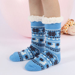 hot sales ladies slipper socks with fashion pattern anti-skid home wear socks with faux fur lined women fuzzy socks