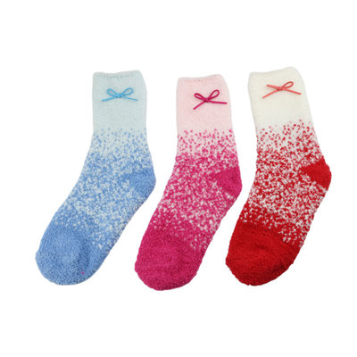 6 colors cute bow-knot knitted winter thick warm women slipper socks china sock wholesale