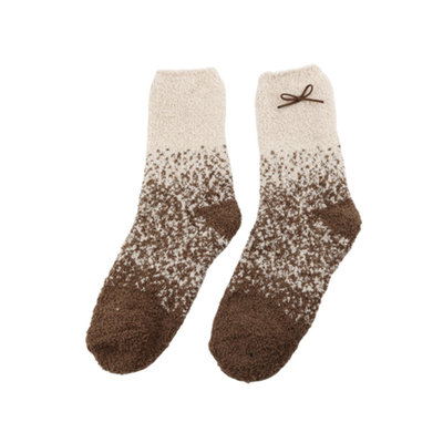 6 colors cute bow-knot knitted winter thick warm women slipper socks china sock wholesale