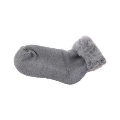 gray classic women warm  winter knit indoor slipper socks comfortable home socks