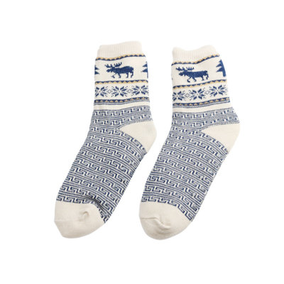 Non Slip  Ladies Slipper Socks Reindeer Fleece Warm Fuzzy And Soft