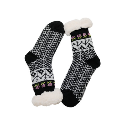 Women Home Slipper Socks Fuzzy Thick Warm Heavy Fleece Lined Slipper Socks