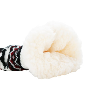 Fuzzy Slipper Socks Warm Thick Heavy Fleece Lined Fluffy Christmas Stockings Winter Socks Women Snowflake Deer Knit
