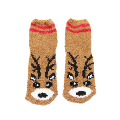 women warm cute elk casual home fuzzy slipper socks slouch socks