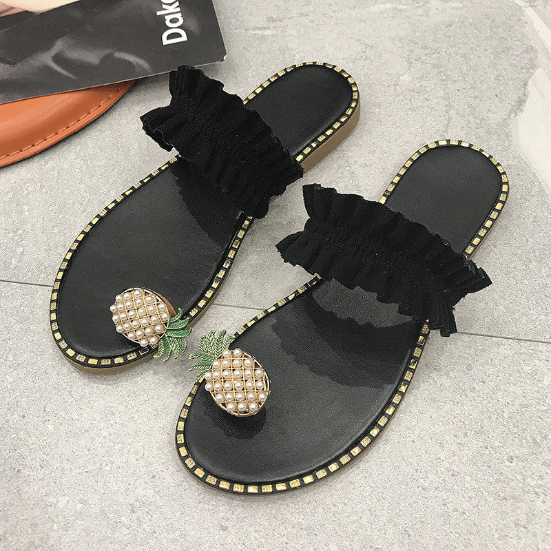 Hot selling beach casual shoes high quality laciness summer sandals women footwear soft sole non-slip slippers