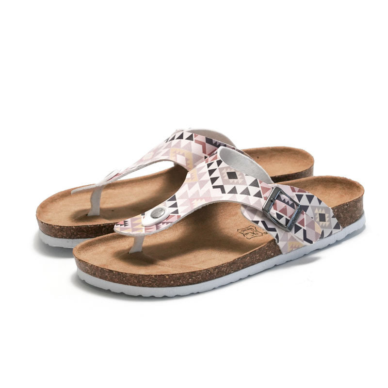 New products geometric cork beach casual shoes female summer sandals women fashion Korean version flip-flops slippers