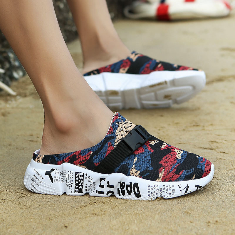 Summer Men Casual Shoes Closed Toe Flat Sandals Non Slip Breathable