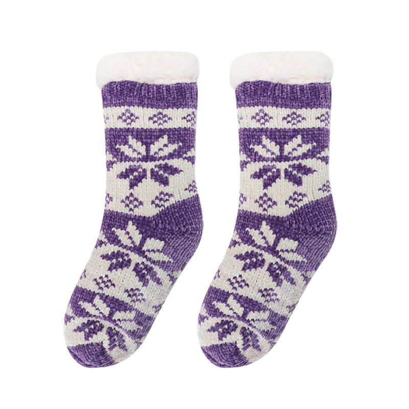 2021 custom Women Fashion Chenille Knitted socks Ladies Winter Thick Warm Home Indoor floor Anti-slip Slipper Socks