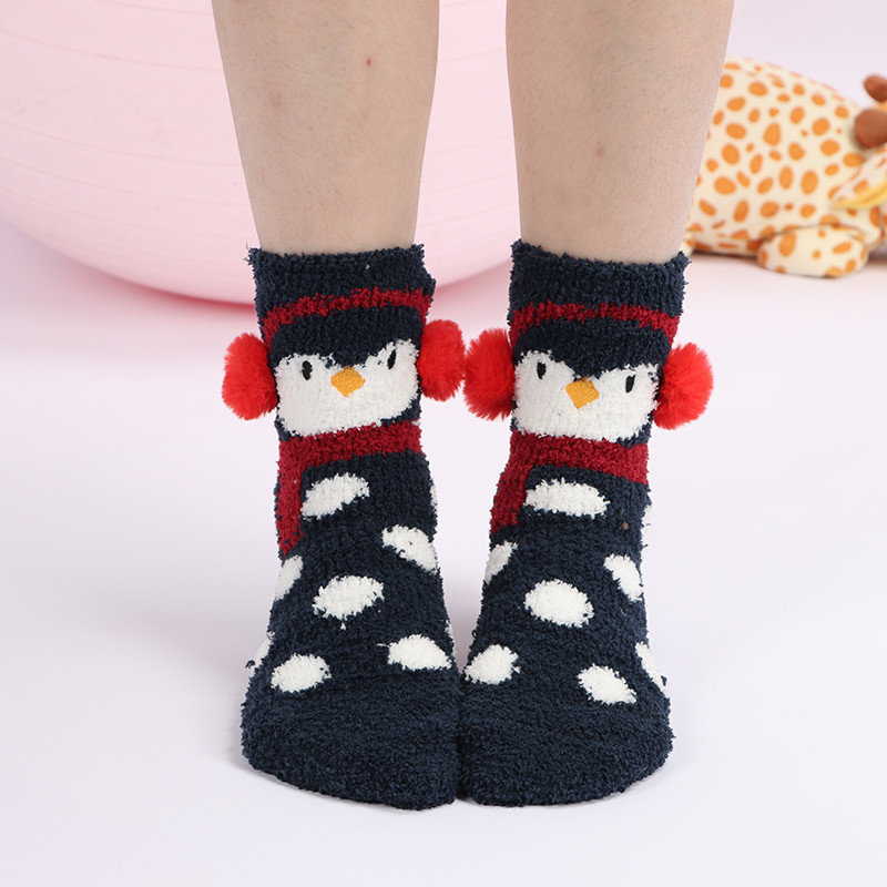 new arrival Unisex polyester Kawaii Knitted Animal Print Face Cute animal Funny slipper socks Girl Socks non skid fashion socks