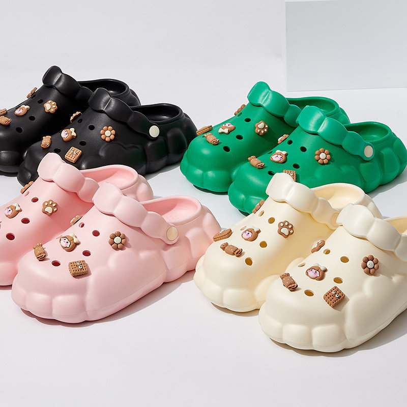 Cute cartoon home shoes new design summer new thick sole EVA slippers indoor non-slip flat sandals for women and ladies