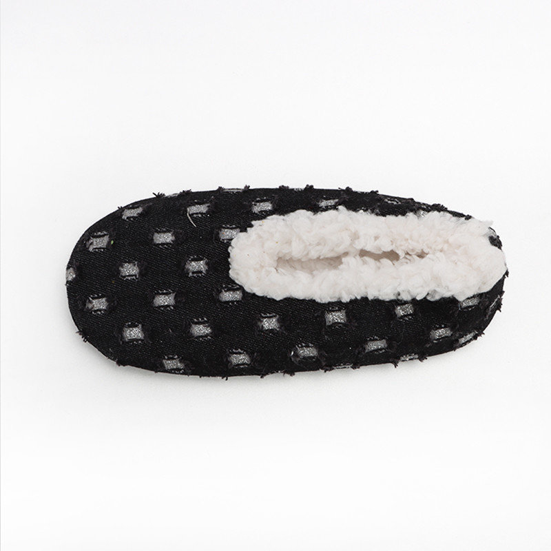 Winter Warm denim Fluffy cotton velvet Cozy Fuzzy Lined Non Slip House indoor Slipper Socks With Grippers For Women