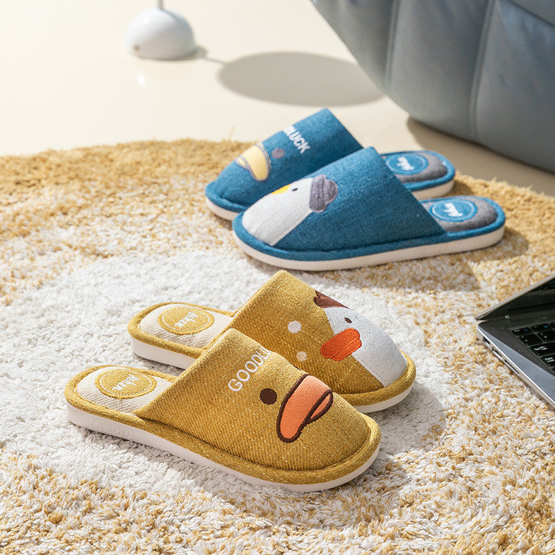 Cheap price 2021 new soft linen bedroom slippers home Fashion warm couple indoor non-slip household shoes ladies