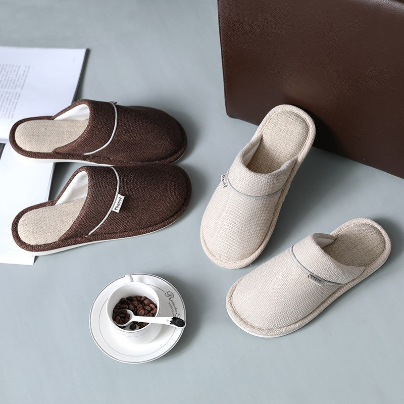New product home slippers women thin non-slip autumn and winter warm soft bottom Japanese couple indoor shoes