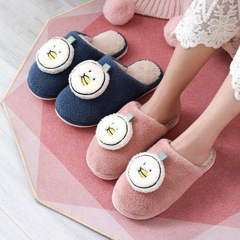 Women winter slippers new cartoon non-slip cute warm plus fluff autumn and winter couple home indoor shoes