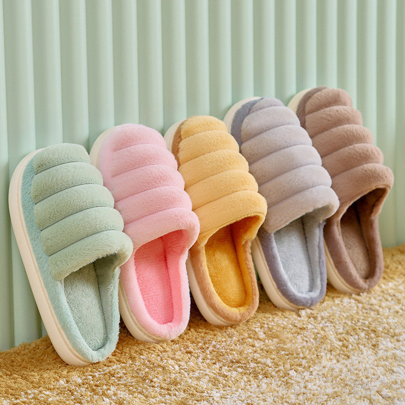 new fashion cute Caterpillar design Couple Rabbit Hair Slipper Autumn Winter Men Warm Non-Slip Home Indoor slippers with low MOQ