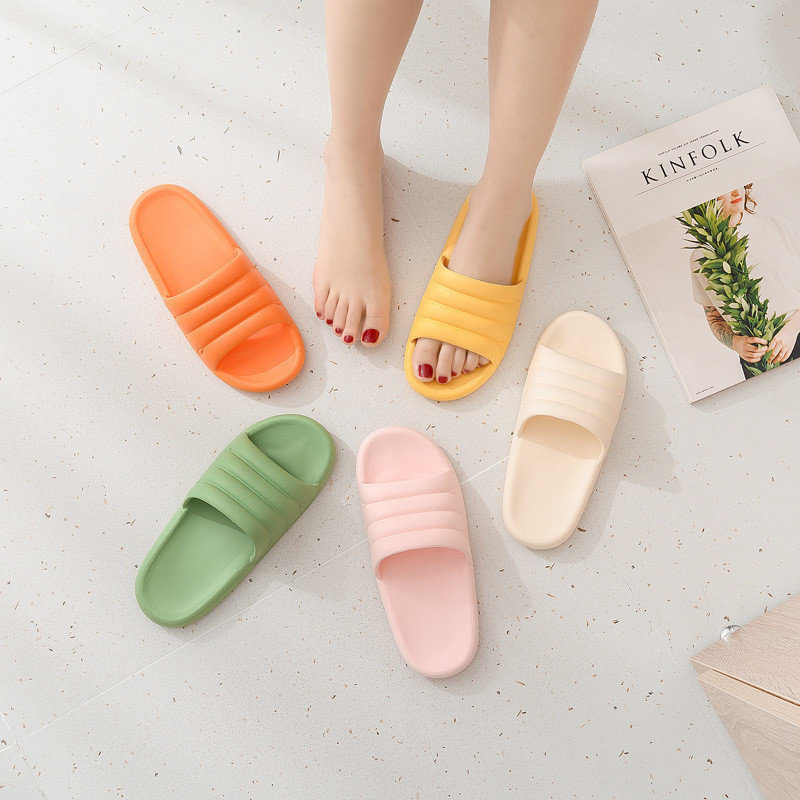 Wholesale summer solid color sandals for lovers indoor home bathing hotel non-slip shock-absorbing slippers