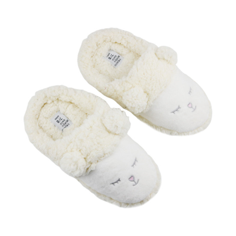 Lovely Sheep Women Slipper Shoes Home Use With Faux Fur Warm