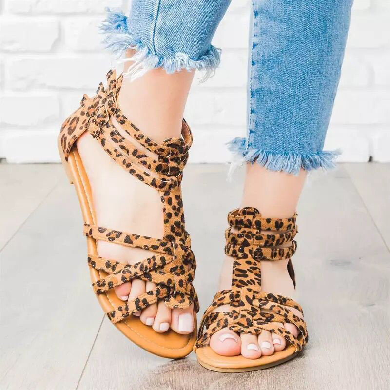Large size beach casual shoes lady 2022 summer rubber sole slippers new Roman style sandals for women and ladies