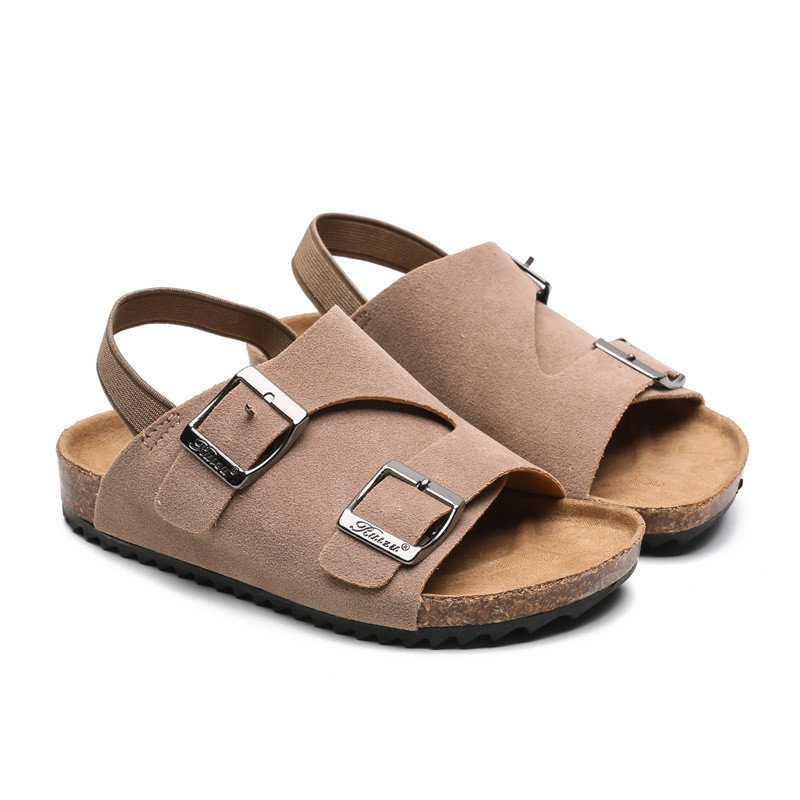 Cool  Soft Children Slipper Shoes Wooden Sole Microfiber Leather