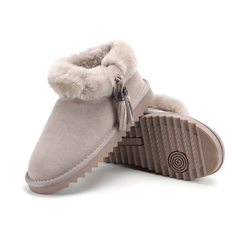 Cute Flat Children Snow Boots Bling Sequin  Thicken Warm Faux Fur Snow Boots