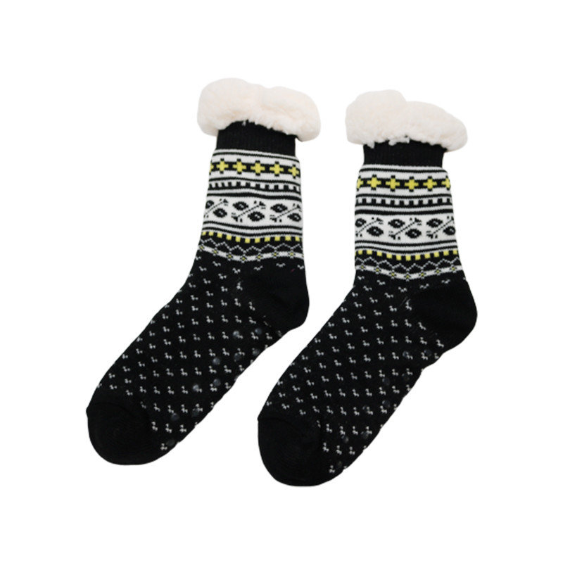 Knit Winter Ladies Slipper Socks Non Slip Socks With Grippers