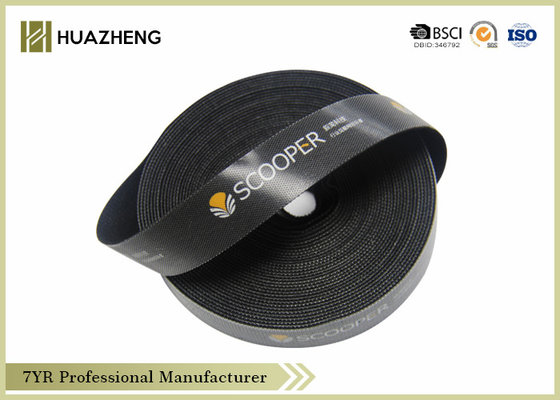 25mm Black Reusable Double Sided Hook And Loop Tape with Customized Logo