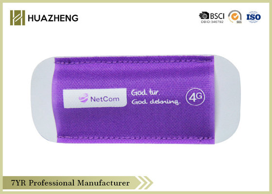 Beautiful Purple Reusable Knee / Wrist Hook And Loop Ski Straps Sew On Logo
