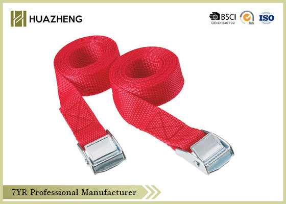 Red Heavy Duty Cargo Nylon Webbing Straps , Adjustable Elastic Strap