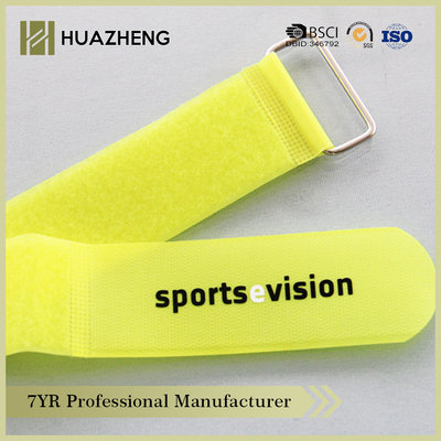 Hardware Reusable Hook Loop Strap Self-gripping With Metal Button