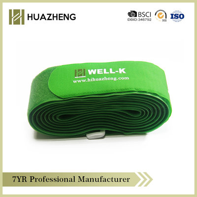 Green Hook Loop Strap For Cargo Binding , Nylon Hook And LoopStraps
