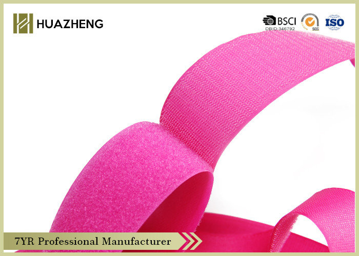 Recyclable Hook And LoopCable Straps Soft Self Adhesive 50 mm Pink For Beauty