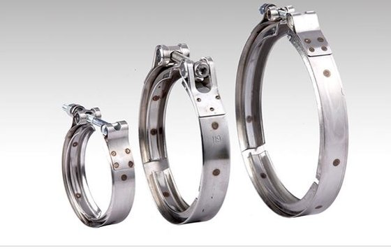 Heavy Duty Silver V Band Clamp 316 Stainless Steel ISO9001 Certification