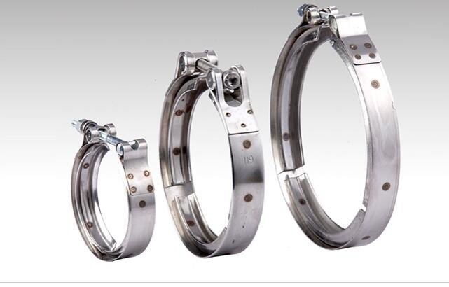 Heavy Duty Silver V Band Clamp 316 Stainless Steel ISO9001 Certification