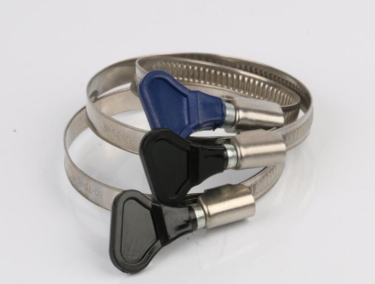 Custom Non Perforated Hose Clamps / Screw Hose Clamp With Handle Steel
