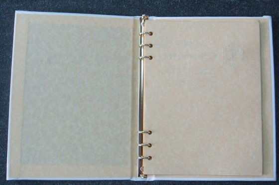 Libros conmemorativos fúnebres de la hoja de oro de la carpeta de anillo del blanco 6 del papel clásico