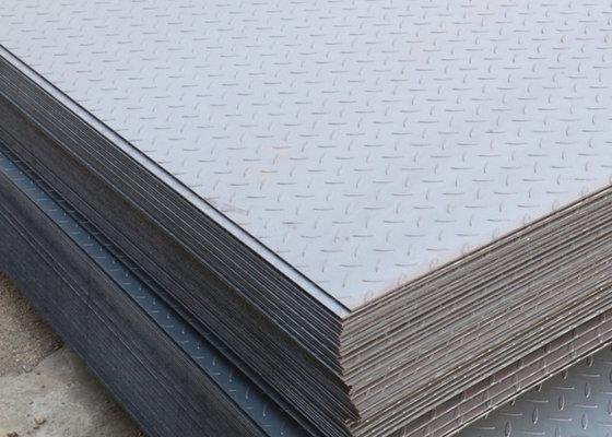 Q235 Checkered Steel Plate 4.5mm * 1250mm Size Hot Rolled Technical