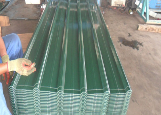 Green / Blue Color Coated Steel Roofing Sheet Z30 - Z275g / M² Width 960mm