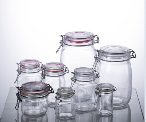 Wholesale square honey glass jar with plastic lid