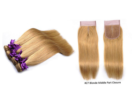 El cabello humano recto de 4 PC lía el color de proceso ácido químico #27