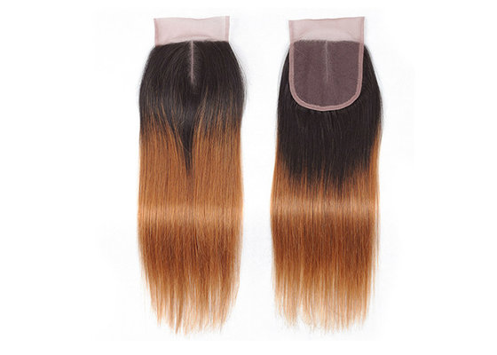 Paquetes del cabello humano de Ombre 1B30 con armadura recta del cabello humano de las PC del cierre 3 con el cierre