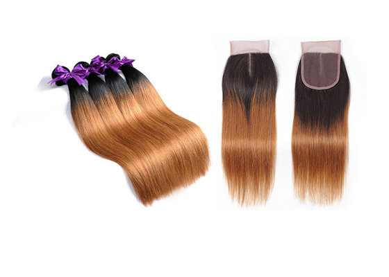 Ningún Lices 4 PC coloreó los paquetes malasios del pelo para el Blonde de las muchachas 1B30 Ombre