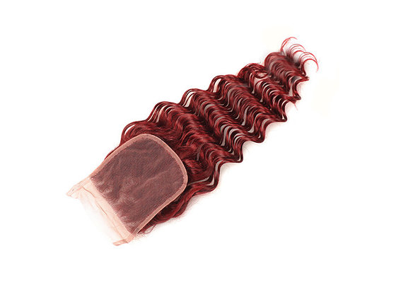 La extensión del cabello humano lía con el pelo profundo del brasileño de la onda del color del cierre 99J