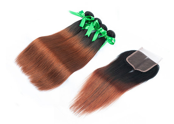 paquetes peruanos del pelo de la Virgen 1B 33 con el pelo del cierre/4 Peruvian del PCS Ombre