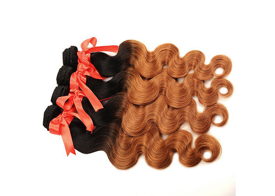 Cabello humano brasileño de la onda del cuerpo de 4 PC, Ombre 24 armaduras de la onda del cuerpo de la pulgada