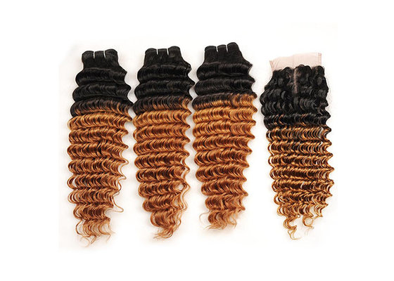 Curly Virgin Brazilian Deep Wave Hair Bundles With Closure Hold Curl Well