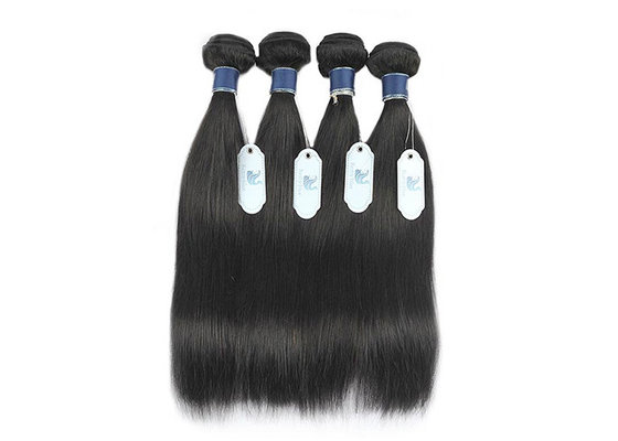 cabello humano sin procesar de Remy de la Virgen brasileña 9A, 4 extensiones naturales del pelo negro de las PC