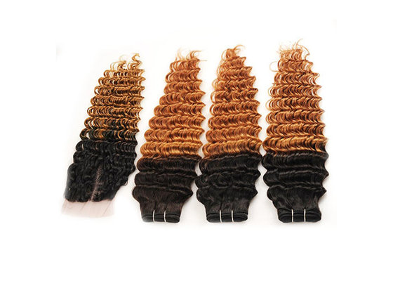 No Tangling Indian Deep Wave Human Hair , Smooth Indian Human Hair Bundles