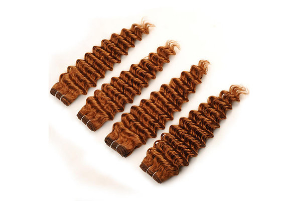 4 paquetes de la onda de la armadura profunda brasileña del cabello humano, 30 extensiones profundas del pelo rubio de la onda