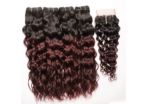 el 1B fastidia las extensiones del pelo de la onda de agua 8A para la plenitud dibujada doble de la mujer negra