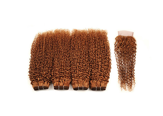 Healthy Curly Human Hair Extensions , Four Curly Human Hair Weave Bundles
